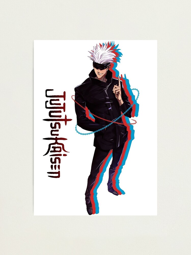 "Satoru Gojo Portrait Art Print, Jujutsu Kaisen Home Decor Wall Hanging ...