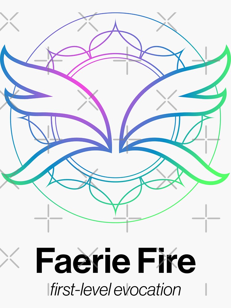 Faerie Fire Spell Symbol Sticker By Unspelled Redbubble