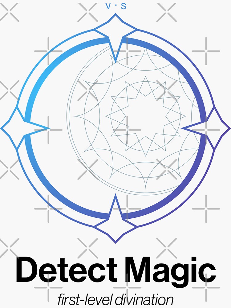 "Detect Magic Spell Symbol" Sticker for Sale by Unspelled | Redbubble