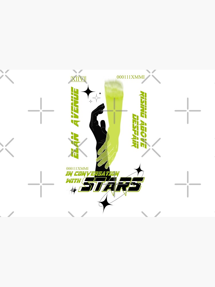 "Talking With Stars Retro Neon Green Hands.Moon Stars and Planets ...