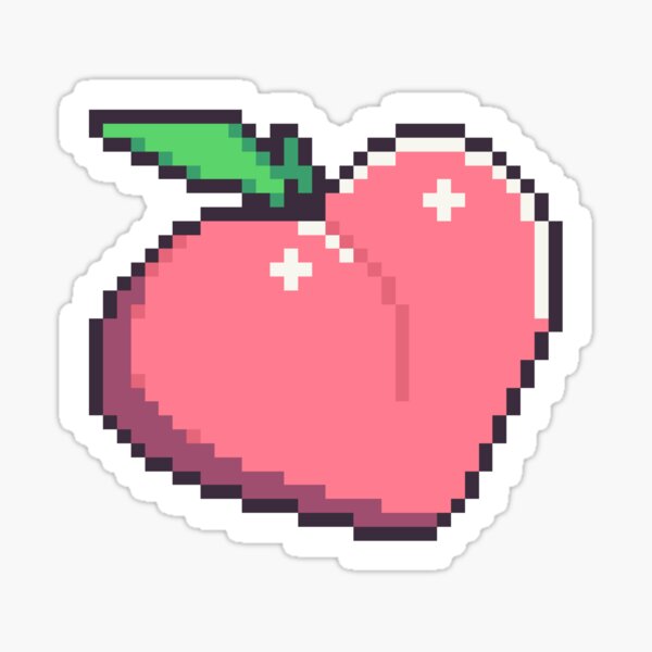 "Peach Pink Pixel Kawaii" Sticker for Sale by Butternutarts | Redbubble
