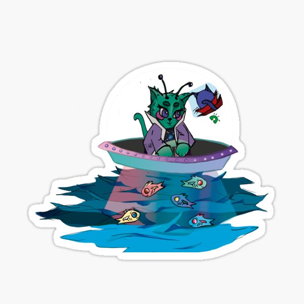 "Alien Cat" Sticker by IIANKHS | Redbubble