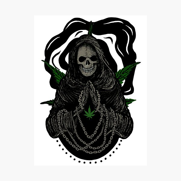 "Grim Reaper And Weed" Photographic Print by CampanyGlendi | Redbubble