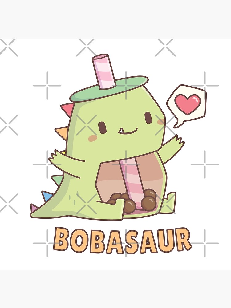 "Cute Little Bobasaur Boba Dinosaur" Poster by rustydoodle | Redbubble