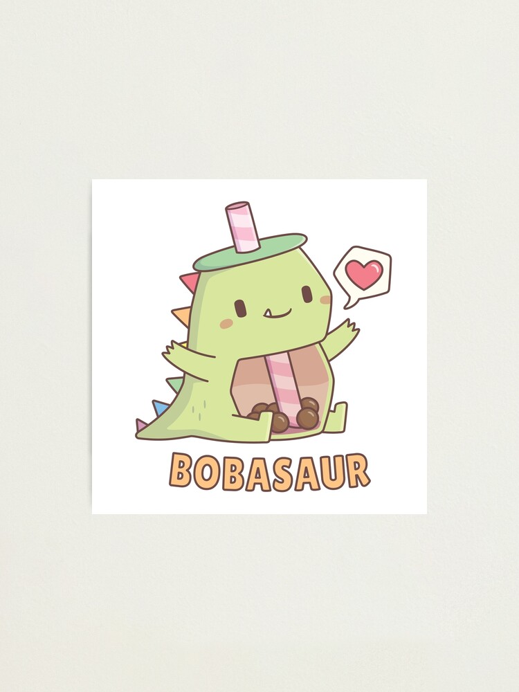 "Cute Little Bobasaur Boba Dinosaur" Photographic Print for Sale by ...