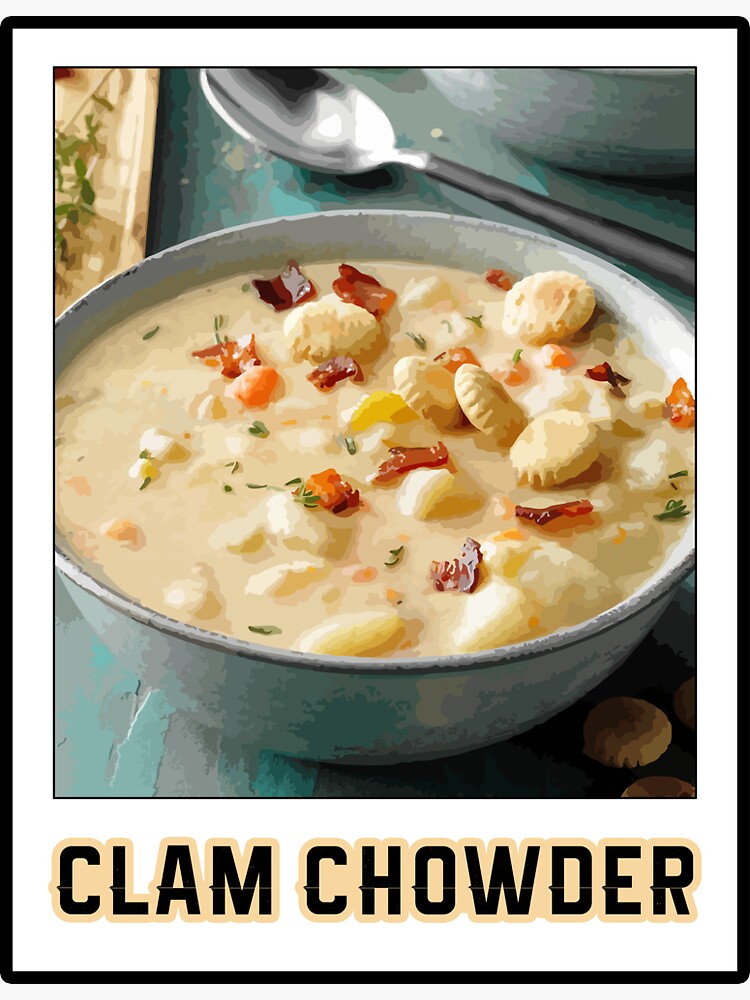 "Clam Chowder : American USA Foods 01" Sticker for Sale by PodiShawna ...