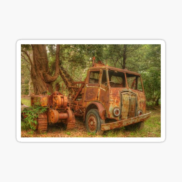 "Rusty Trusty & the Bulldozer" Sticker for Sale by Michaelm43 | Redbubble