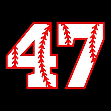 "Number 47 For Baseball Fun Forty-seven Sport" Sticker for Sale by ...