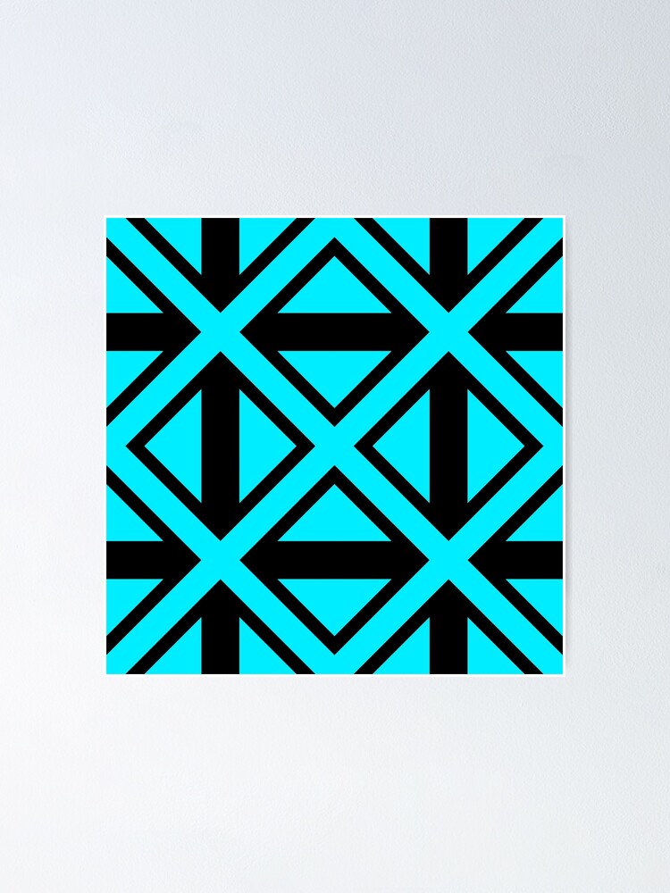 Póster «Patrones repetitivos de líneas cruzadas negras y azules» de ...