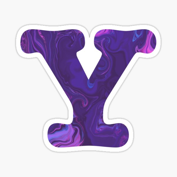 "Letter Y Alphabet Purple Marble Abstract Monogram" Sticker for Sale by ...