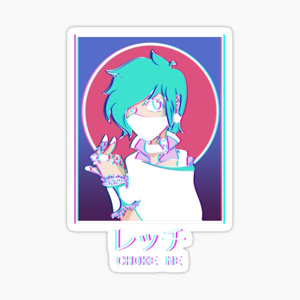 "Choke Me Goth Anime Girl Vaporwave Grunge Weeb" Sticker by DuPois92 ...