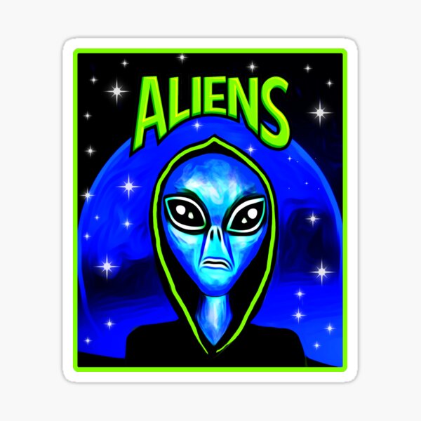 "Horror alien face" Sticker by Weirdfeeling | Redbubble