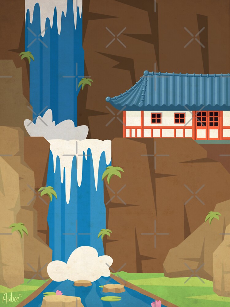 "Fuchin Temple Vintage Illustration" Sticker for Sale by asiboe | Redbubble