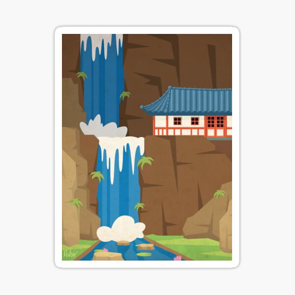 "Fuchin Temple Vintage Illustration" Sticker for Sale by asiboe | Redbubble