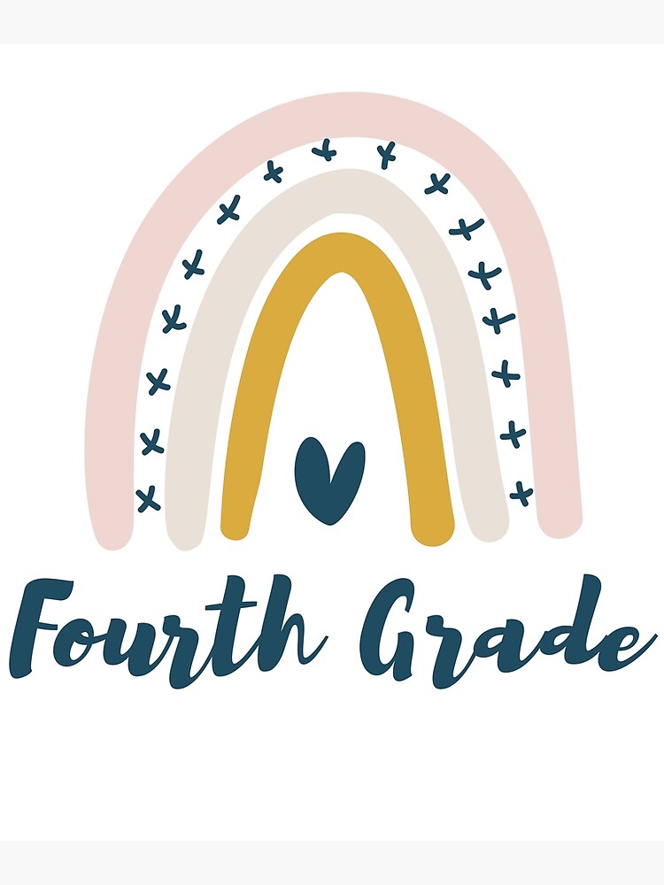 "Fourth Grade 4th Rainbow First Day Of School Teacher" Poster for Sale ...