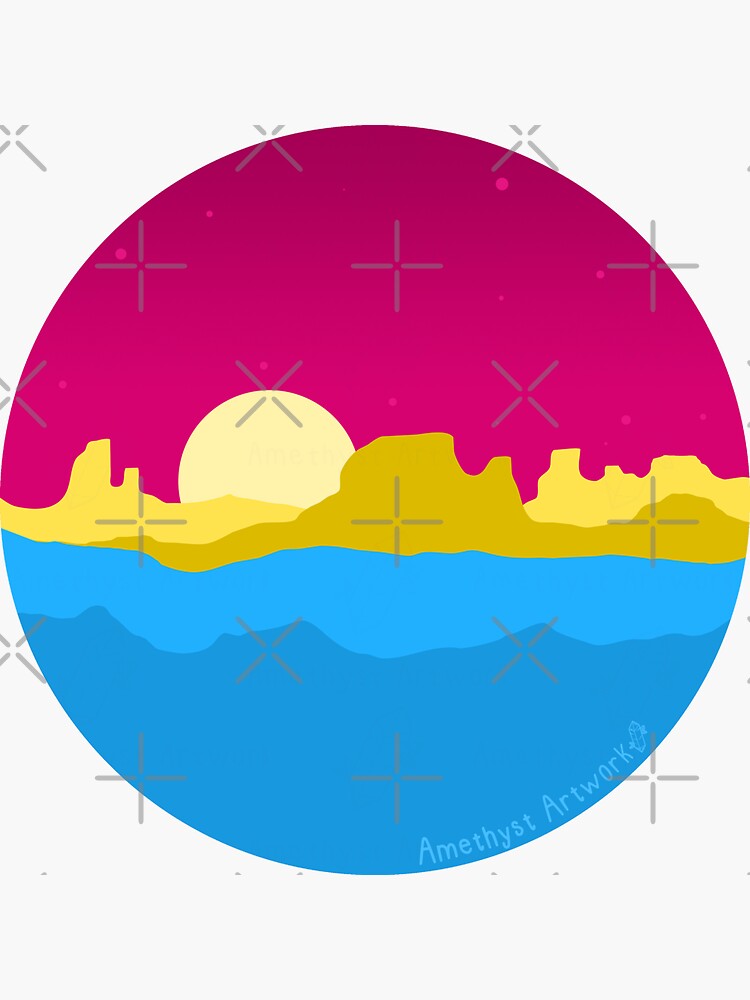 "Subtle Pansexual Pride Flag Desert Landscape" Sticker by ...