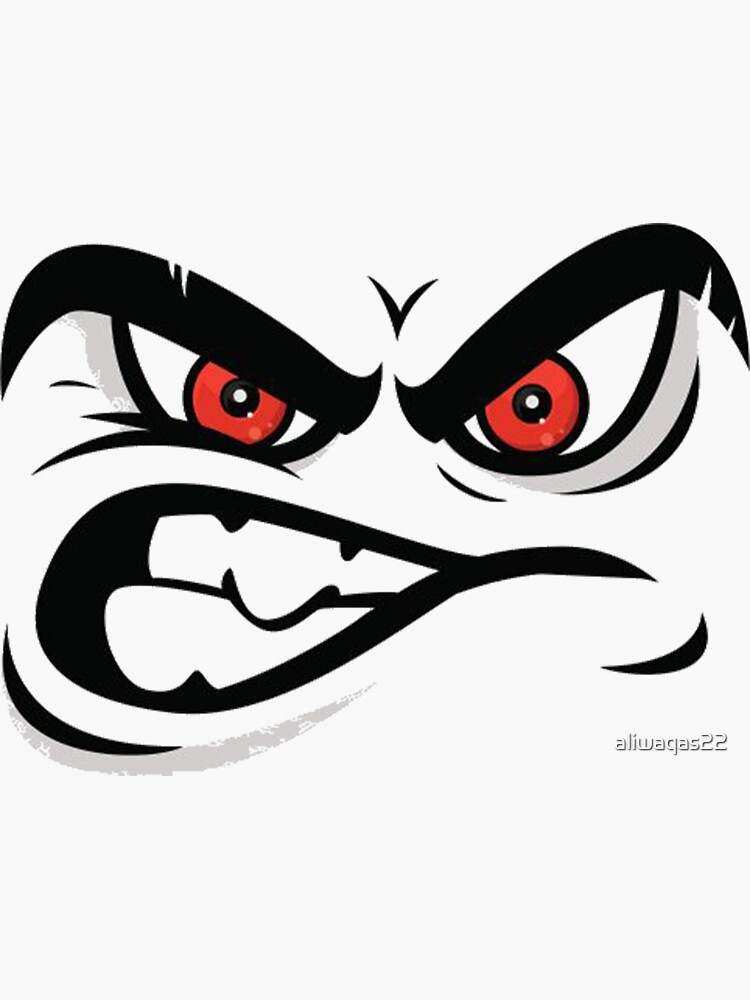 "ANGRY FACE" Sticker for Sale by aliwaqas22 | Redbubble