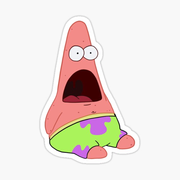 "surprised patrick!" Sticker for Sale by ethelabel | Redbubble