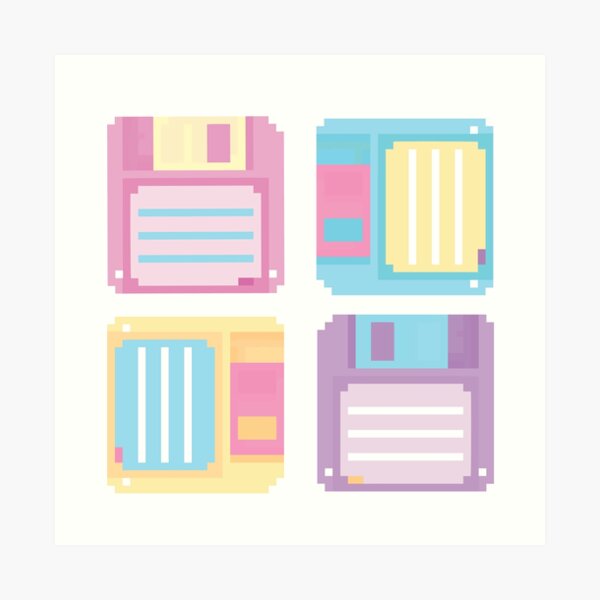 "Cute pixel floppy disks" Art Print for Sale by VMaki | Redbubble