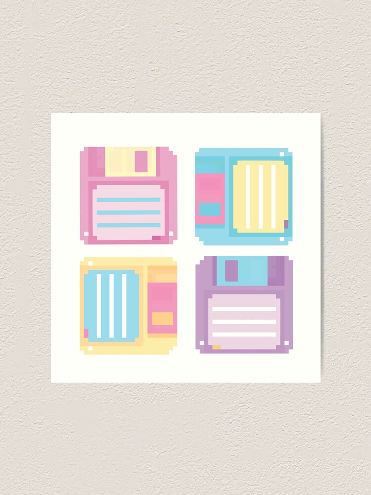 "Cute pixel floppy disks" Art Print for Sale by VMaki | Redbubble