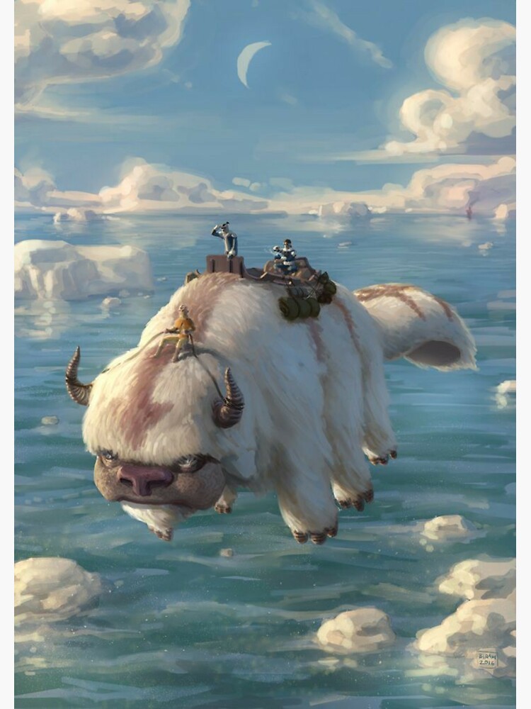 "Appa and Aang fly" Sticker for Sale by monapierson | Redbubble