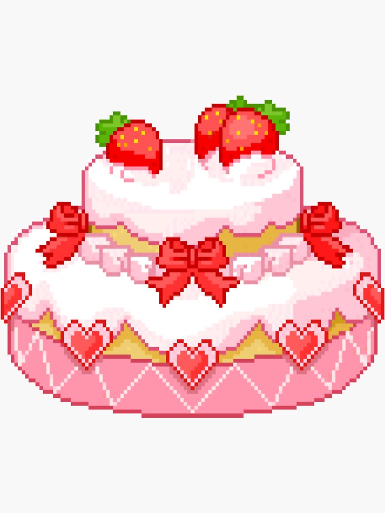 "kawaii pixel cake" Sticker for Sale by frabbianchi | Redbubble
