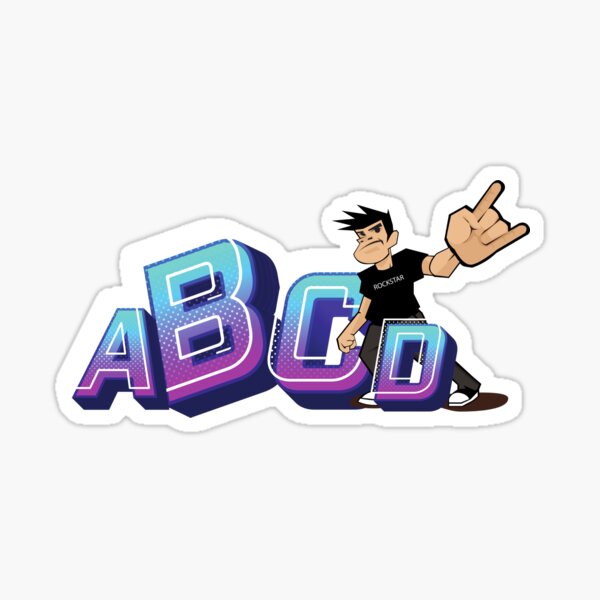 "ABCD Rock - Back to School Futuristic Alphabet" Sticker for Sale by ...