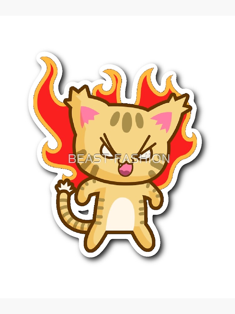 "FLAMING CAT!" Poster for Sale by BEAST-FASHION | Redbubble