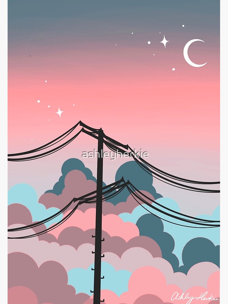 "Power Line Aesthetic " Poster for Sale by ashleyherkie | Redbubble