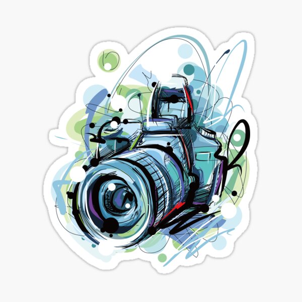 "camera" Sticker for Sale by PabasaraArt | Redbubble