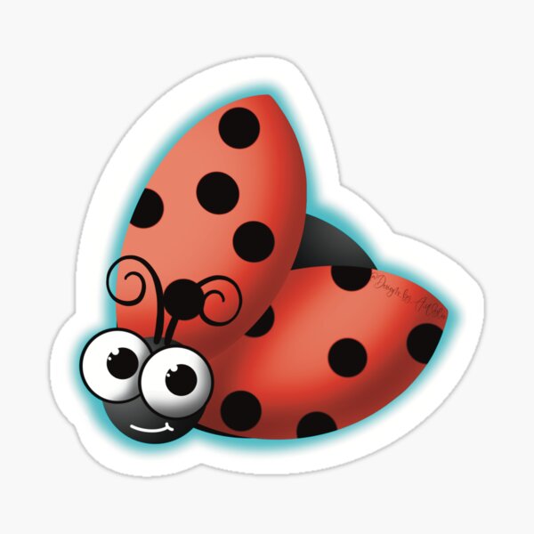 "Ladybug Cartoon" Sticker for Sale by DesignsByAWylie | Redbubble