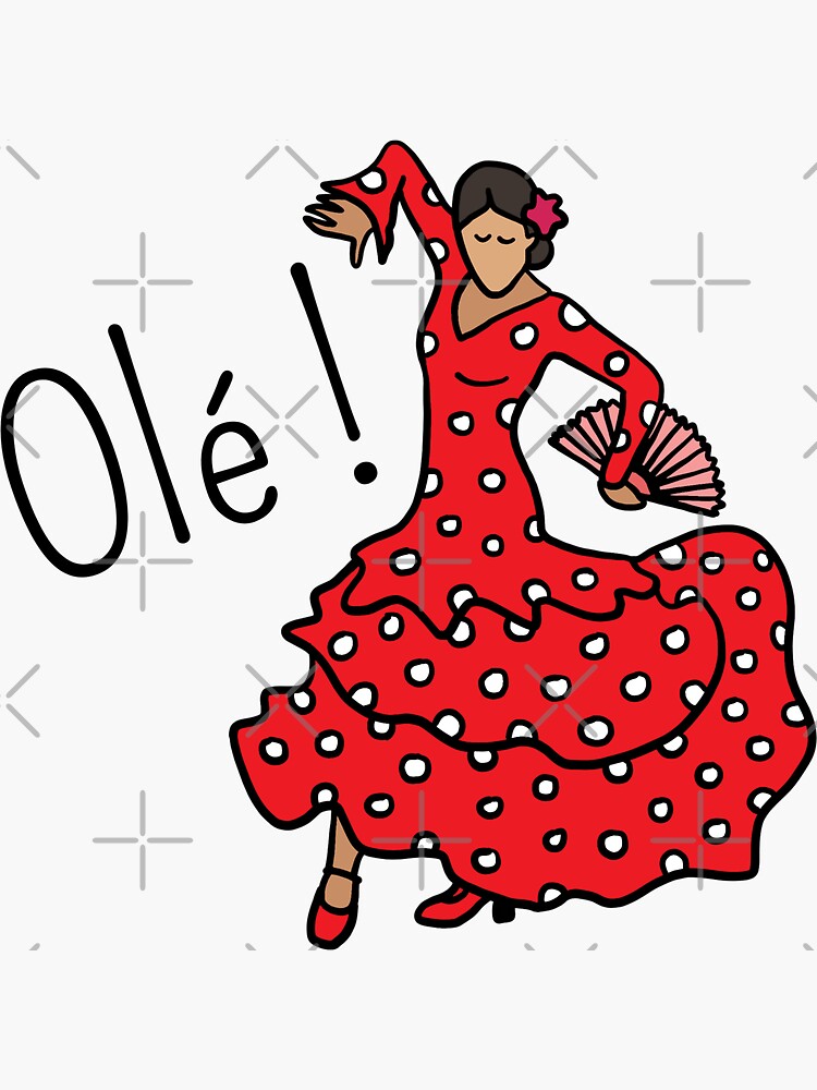 "Flamenco Olé Spanish dancer " Sticker for Sale by SkiniB | Redbubble