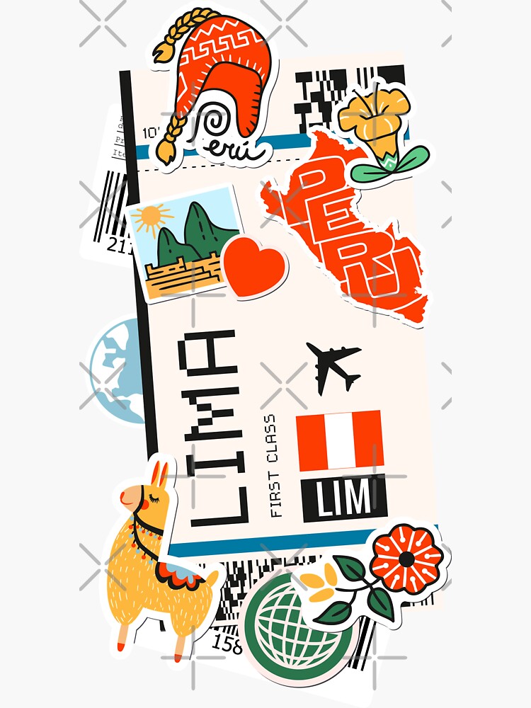 "BOARDING PASS LIMA PERU" Sticker for Sale by AmineDalghich | Redbubble