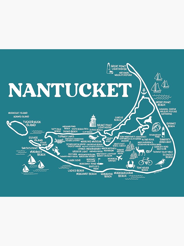 "Nantucket Map " Poster by fiberandgloss | Redbubble