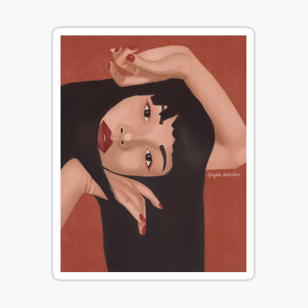 "Sideways Girl" Sticker for Sale by Giselle-art | Redbubble