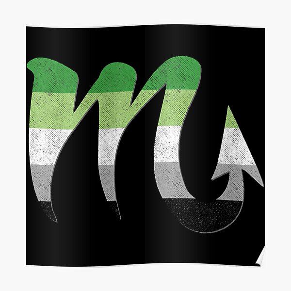 Aromantic Scorpio Pride Flag Zodiac Sign Poster For Sale By Valador