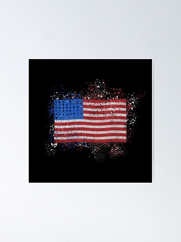 "American Flag Splatter Art" Poster for Sale by dat-weird-kid | Redbubble