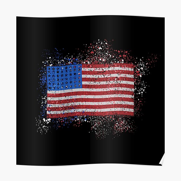 "American Flag Splatter Art" Poster for Sale by dat-weird-kid | Redbubble
