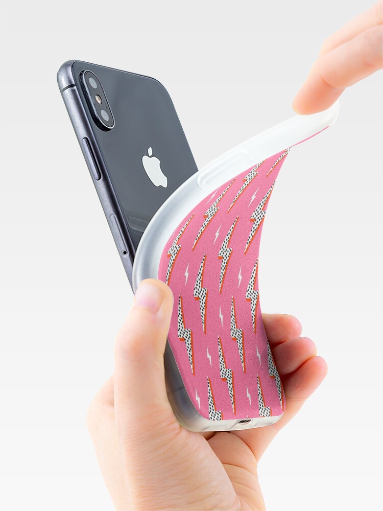 "Lightning bolt thunder flash preppy pink" iPhone Case for Sale by ...