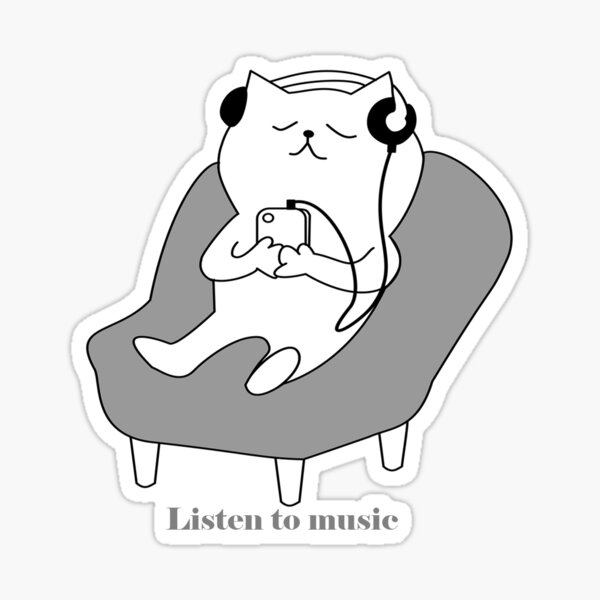 "Music listening" Sticker for Sale by NumberOnee | Redbubble