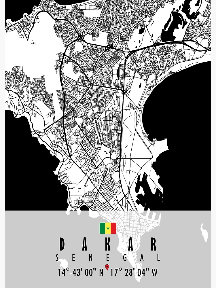 "DAKAR MAP SENEGAL" Poster for Sale by hatimelhag | Redbubble