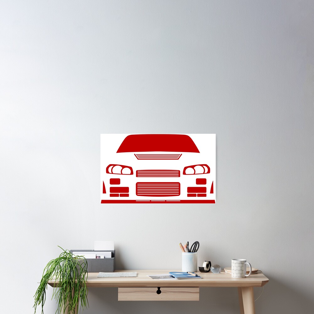 "Nissan Skyline GTR R34 Nismo Red" Poster for Sale by M4thlevy | Redbubble