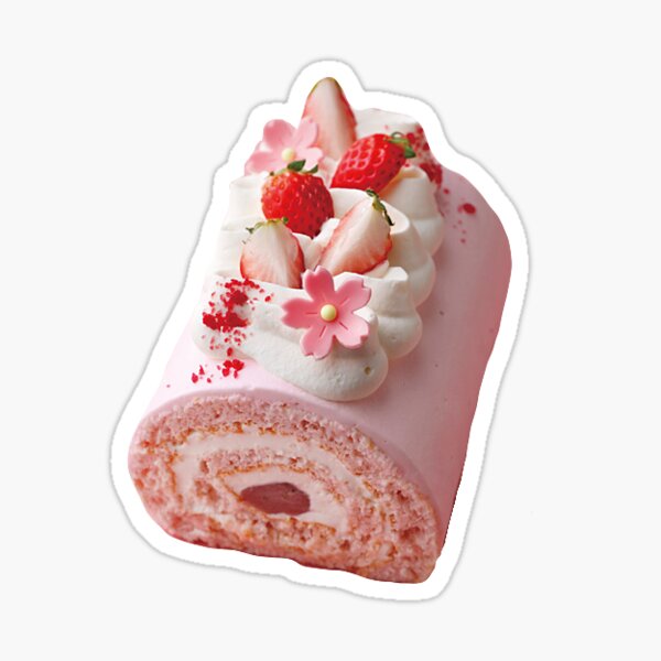 "sweet pink strawberry swiss roll" Sticker for Sale by acelwt | Redbubble