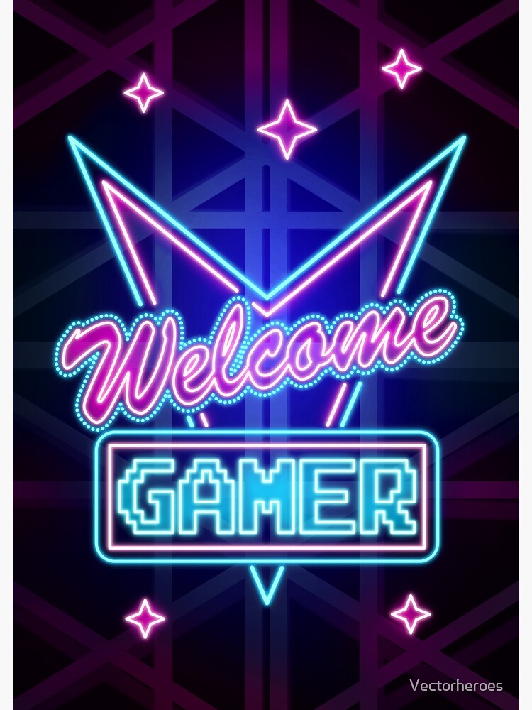 Poster « Bienvenue Gamer Neon Art Typographie », par Vectorheroes ...