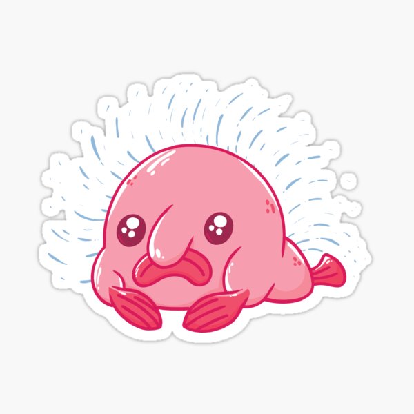 "Cute Pink Blob Fish" Sticker for Sale by Nibbles507 | Redbubble