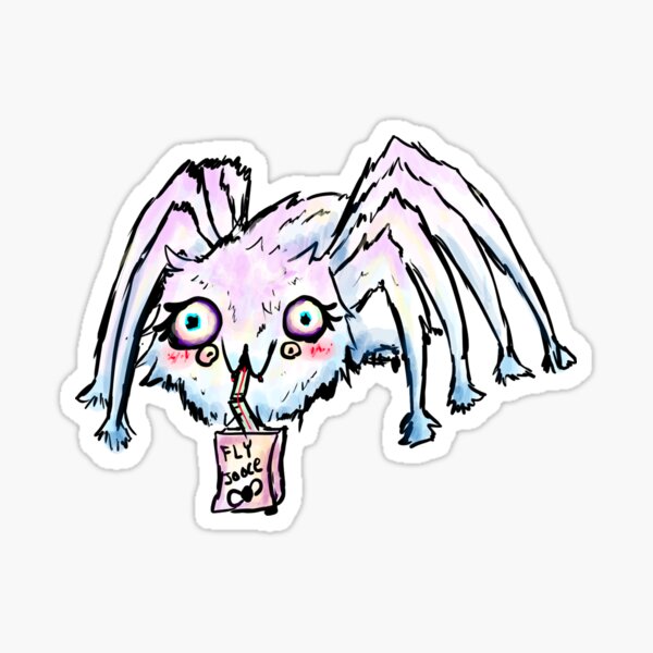 "Fluffy Scene Spider Graphic" Sticker for Sale by HonuaCJS | Redbubble