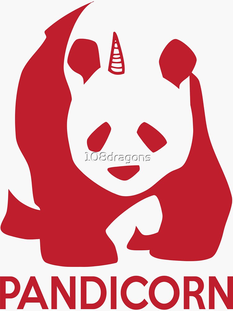 "PandiCorn - Red Logo Design" Sticker for Sale by 108dragons | Redbubble