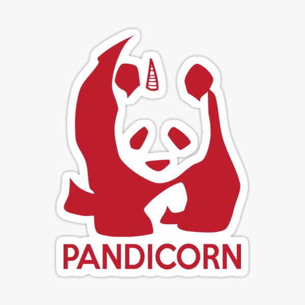 "PandiCorn - Red Logo Design" Sticker for Sale by 108dragons | Redbubble