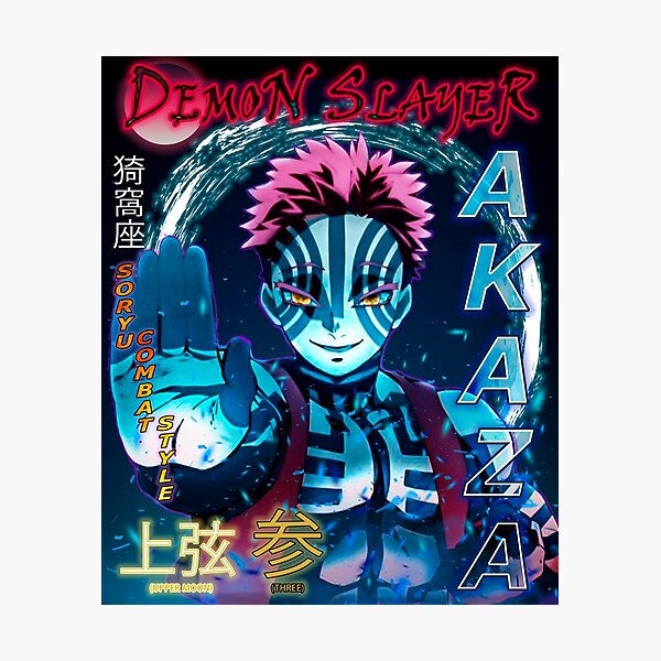 "Akaza Fanart Poster von Kimetsu no Yaiba Demon Slayer Mugen Ressha ...