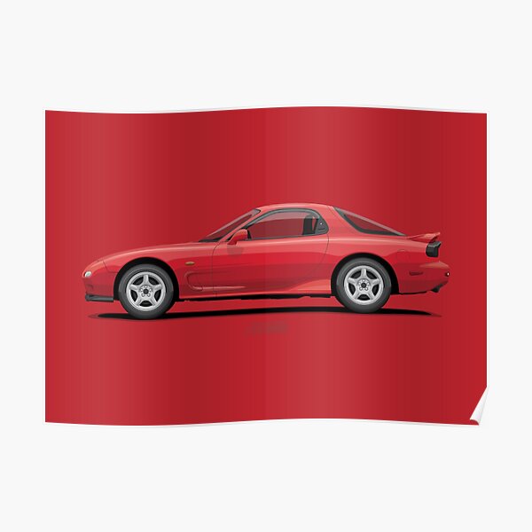 "RX7 FD3S Vintage Red" Poster for Sale by ARVwerks | Redbubble